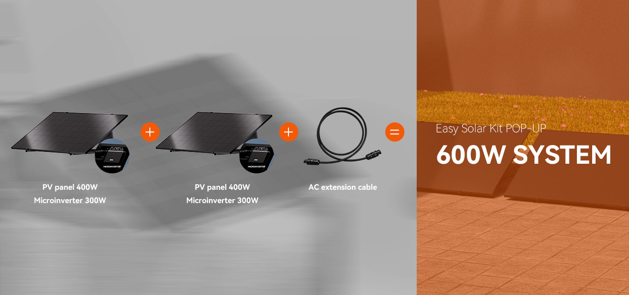 Easy Solar Kit Pop-up 600W系统 - 腾圣：微型逆变器，微并网系统，储能系统，快速关断，光伏系统解决方案